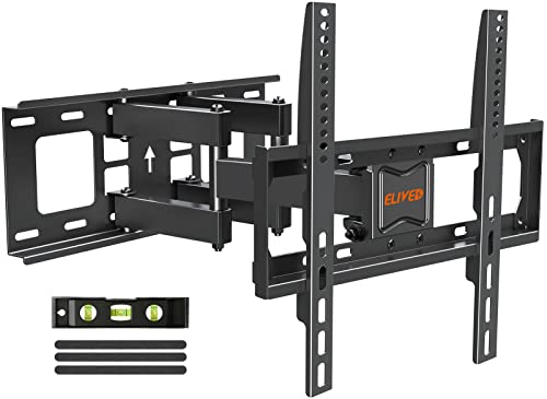 ELIVED TV Wall Mount Full Motion Premium with Swivel and Tilt for Most 26-65 Inch Flat Curved Screen TVs, TV Mount Bracket with Dual Articulating Arms Supports TV up to 99 lbs Max VESA 400x400