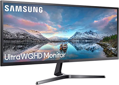 SAMSUNG 2021 34" Class Ultrawide Monitor Flat 3 for Business and Student, 21:9 Wide Screen, 3440 x 1,440 Ultra WQHD, 4ms Response Time, 75Hz Refresh Rate, PBP and PIP w/Ghost Manta Accessories