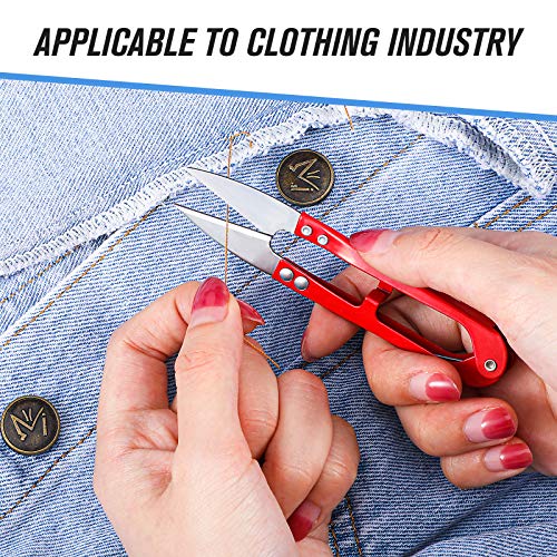 3 Pieces Sewing Scissors 4.7 Inch U Shape Yarn Thread Cutter Embroidery Small Snips Clippers Trimming Nipper for Sewing Stitch DIY Crafts Supplies, Random Color