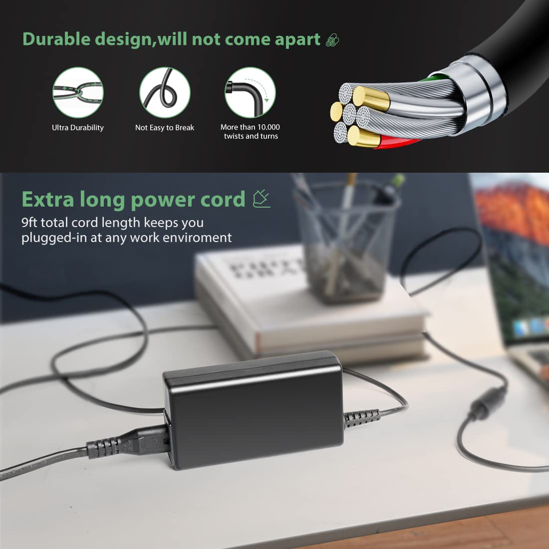 CASIMY 18V AC Adapter Charger Compatible with Center Positive 54 Watts 18 Volts ID: 2.5mm OD: 5.5mm Barrel Round Plug 5.5mm x 2.1mm Switching Mode Power Supply Cord Cable PS Battery Charger
