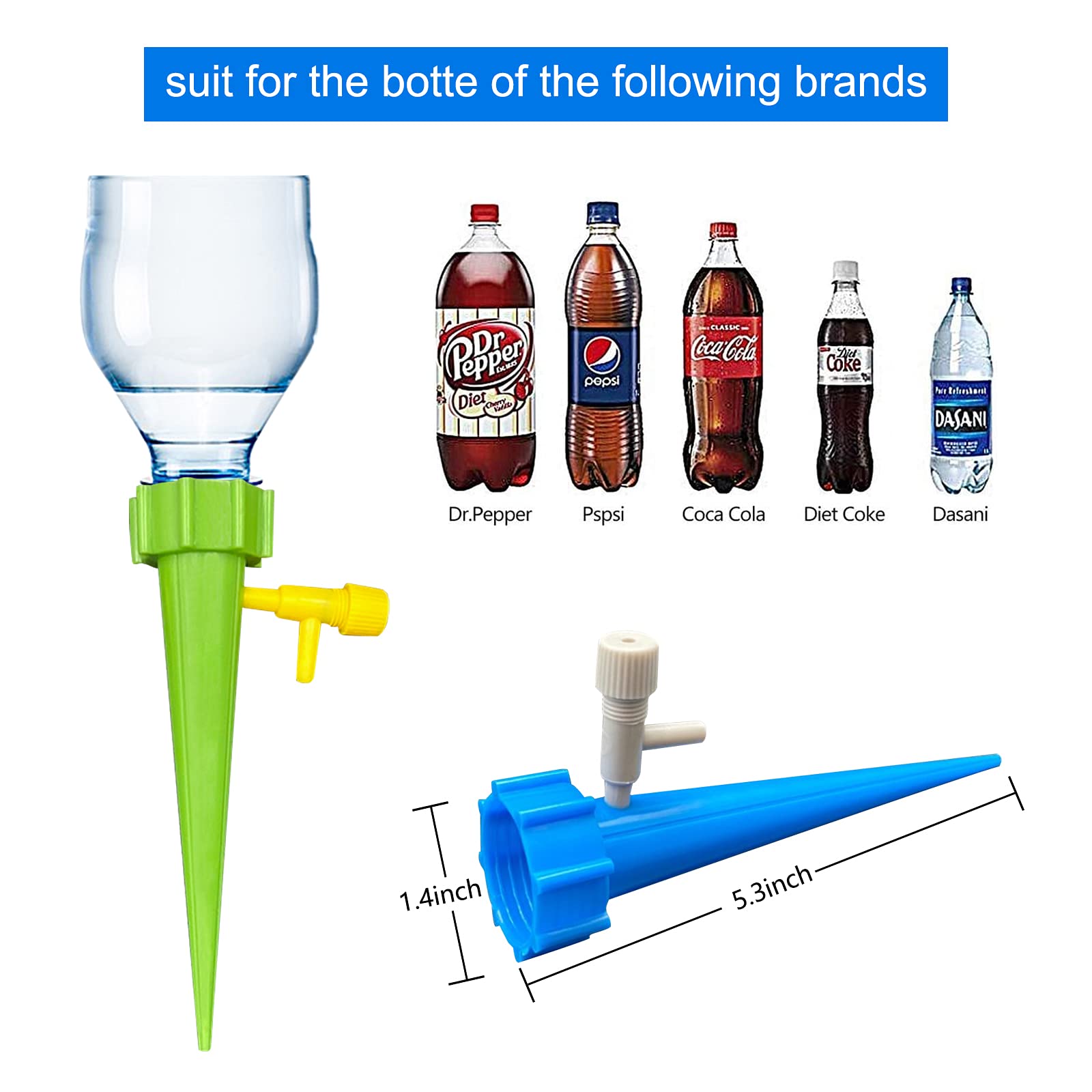 Plant Self Watering Devices - 12 Pcs Automatic Irrigation Equipment Plant Water with Slow Release Control Valve, Adjustable Water Volume Drip System for Home and Vacation Plant Watering