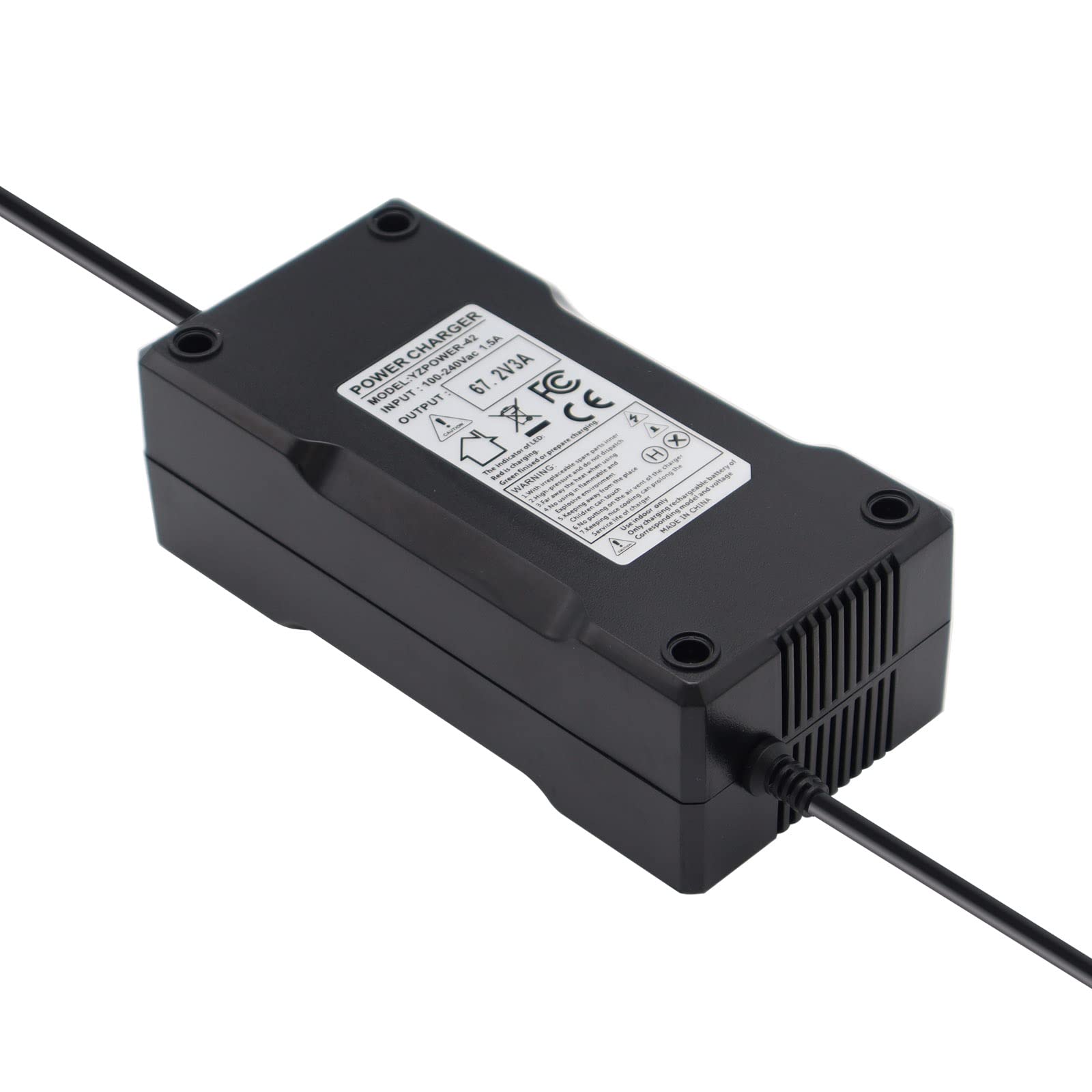 67.2V 3A / 60V 3A AC Adapter Power Supply Lithium Battery Charger for 16S 60V Lithium Li-ion Batteries Pack with 3 Pin XLR Plug