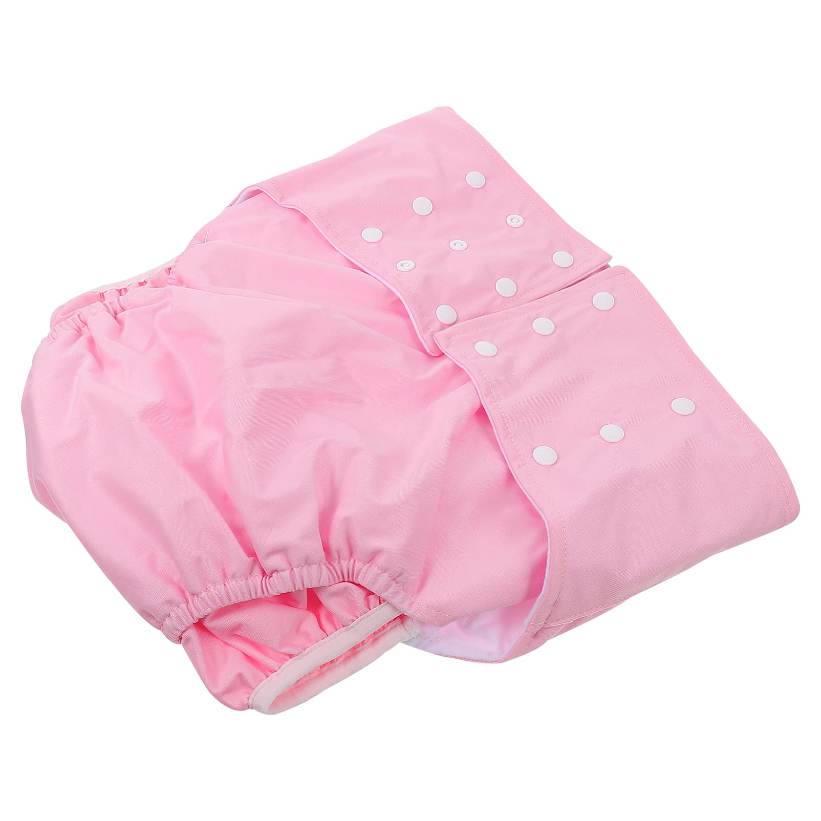 DOITOOL Washable Nappy Cover Diaper Pants Cotton Adult Reusable Nappy Cover Diaper Pant Cloth Incontinence Underwear for The Elderly and Disabled Pink
