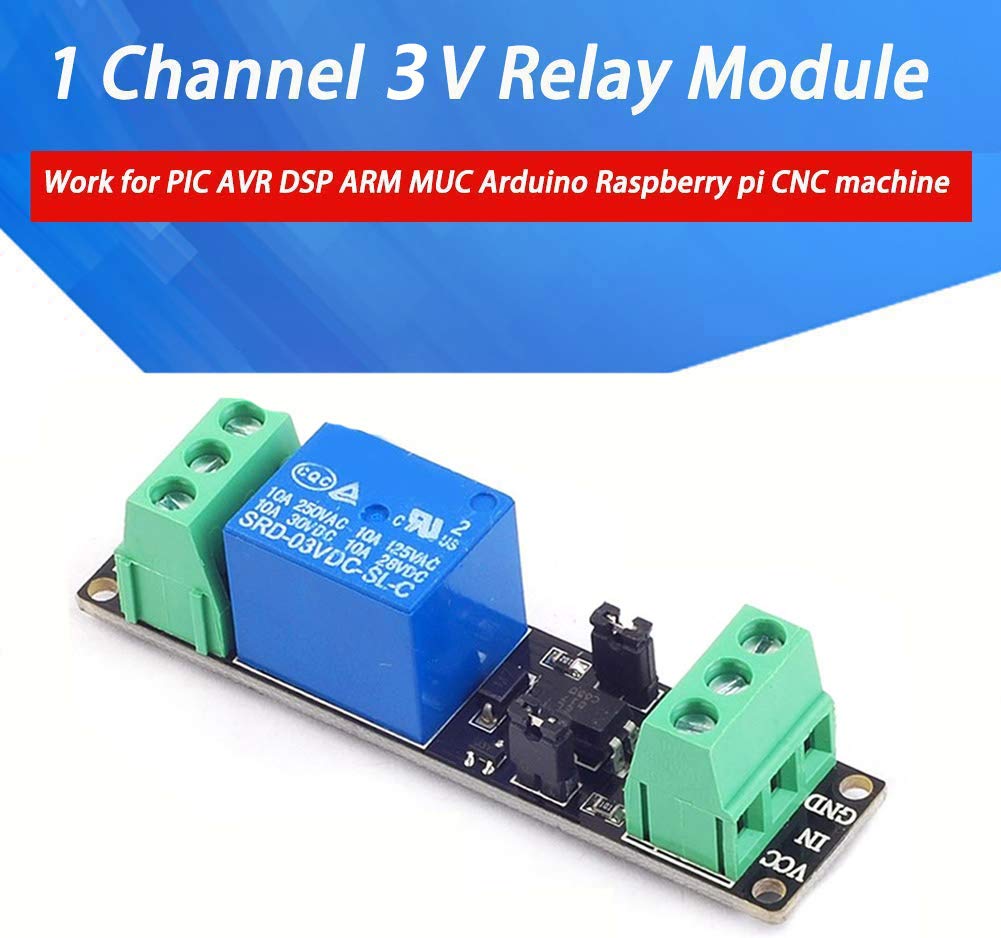 3v Relay Board for Raspberry Pi Arduino Relay Module 1 Channel Opto-Isolate High Level Trigger for IOT ESP8266 Microcontrollers Development Board