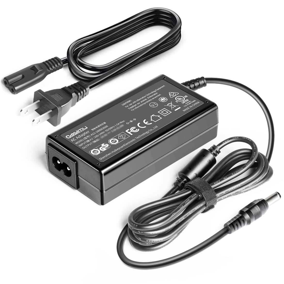 CASIMY 18V AC Adapter Charger Compatible with Center Positive 54 Watts 18 Volts ID: 2.5mm OD: 5.5mm Barrel Round Plug 5.5mm x 2.1mm Switching Mode Power Supply Cord Cable PS Battery Charger