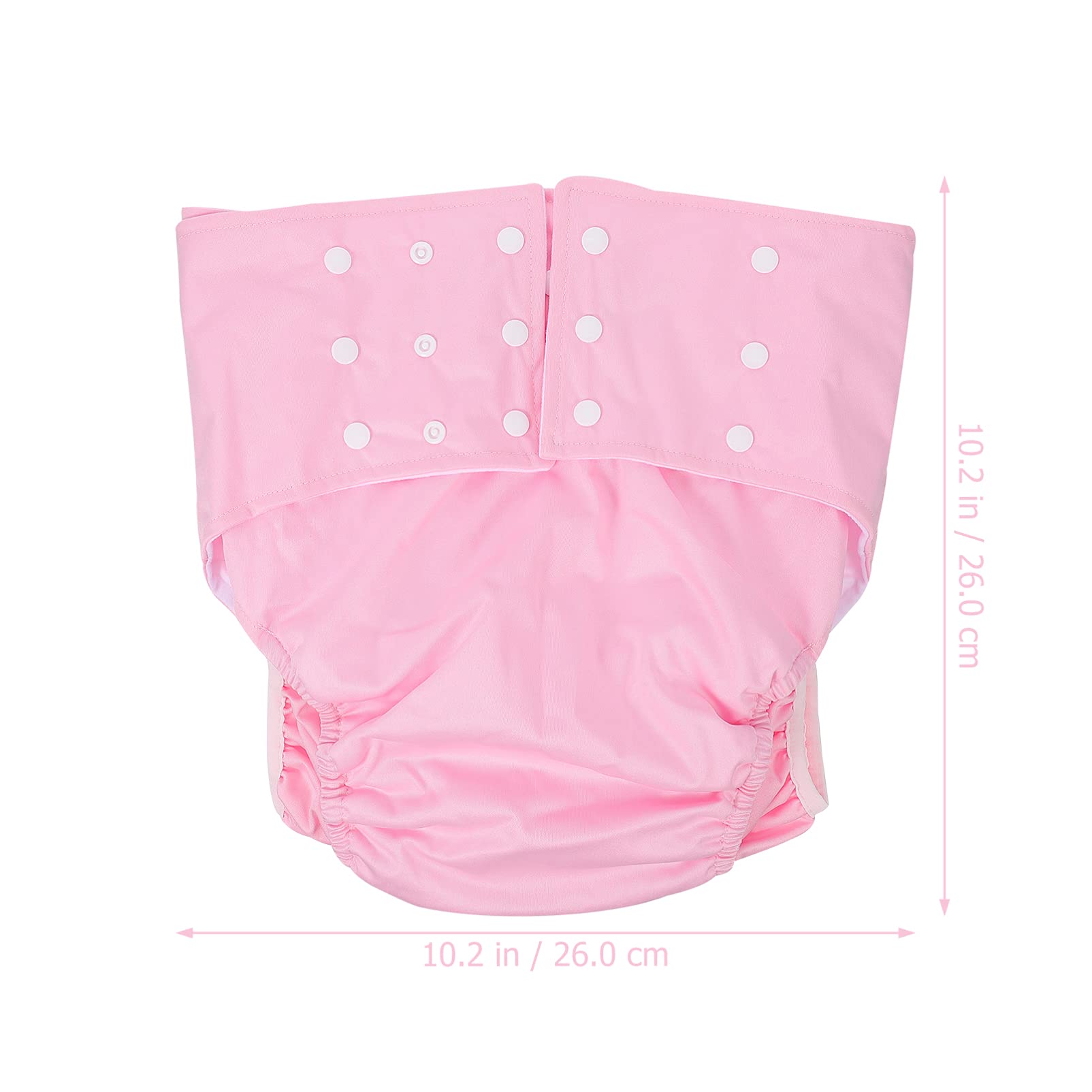 DOITOOL Washable Nappy Cover Diaper Pants Cotton Adult Reusable Nappy Cover Diaper Pant Cloth Incontinence Underwear for The Elderly and Disabled Pink