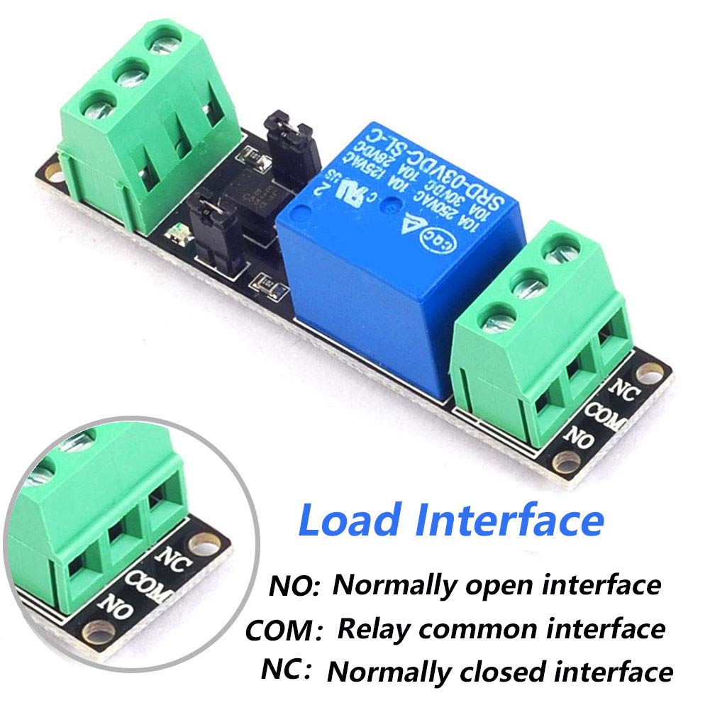 3v Relay Board for Raspberry Pi Arduino Relay Module 1 Channel Opto-Isolate High Level Trigger for IOT ESP8266 Microcontrollers Development Board
