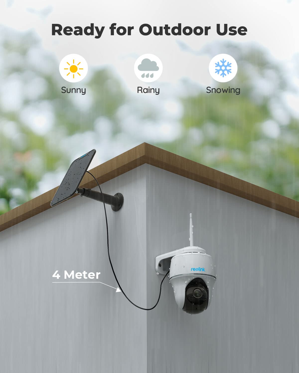 REOLINK 2K Cameras for Home Security Outside, Battery/Solar Powered, Smart Detection, 2-Way Audio, Compatible with Alexa, No Hub Needed, Local SD Storage, Argus PT+ Argus 2E+ Solar Panel