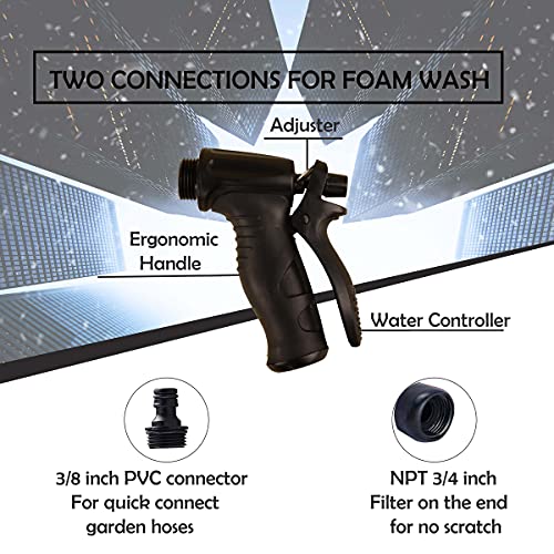 YunGuoGuo Foam Cannon for Garden Hose,Adjustment Ratio Dial Foam Gun,Car Wash Soap Spray Foamer Yellow