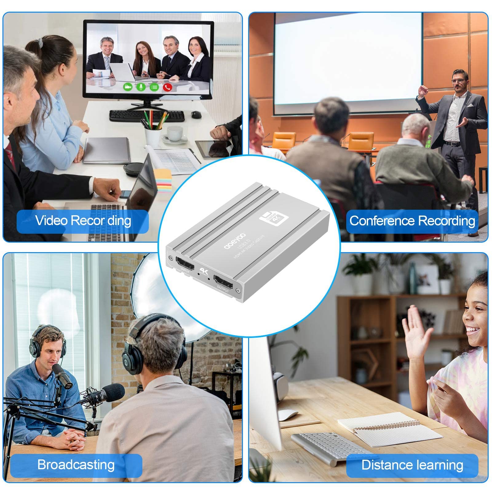 Gaming Video Capture Card 4K/2K/1080P 120 FPS & HDR Passthrough, NV12 Near-Zero Latency, Certified for OBS, USB 3.0, Plug & Play, Record & Stream with PC, PS5, PS4,Xbox, Switch