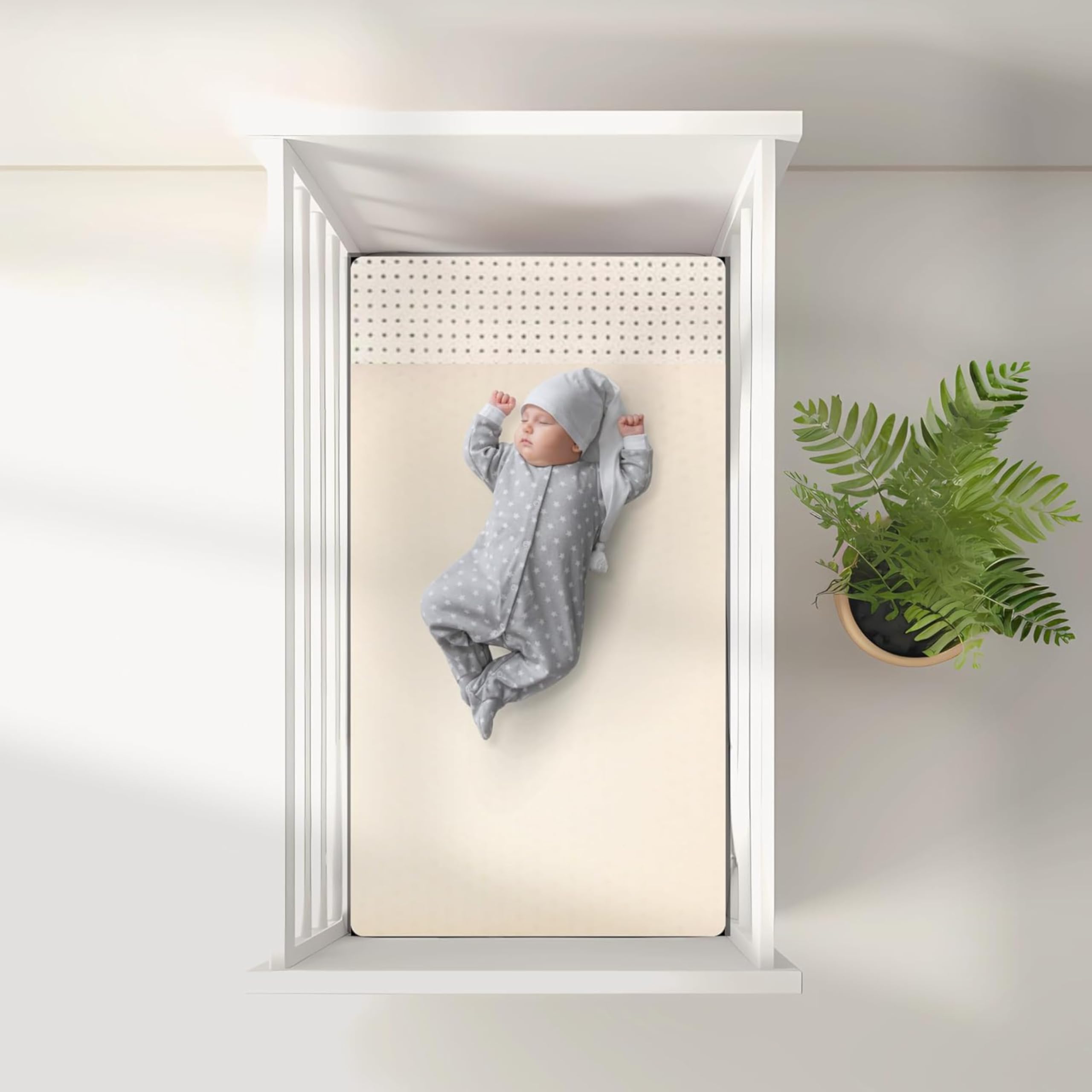 2” Inch Latex Organic Baby Crib and Toddler Bed Mattress Topper with Australian Wool Cover (Standard Crib, 52"x28"), GOLS Certified, Hypoallergenic and Breathable, Soft and Cooling, Made in USA