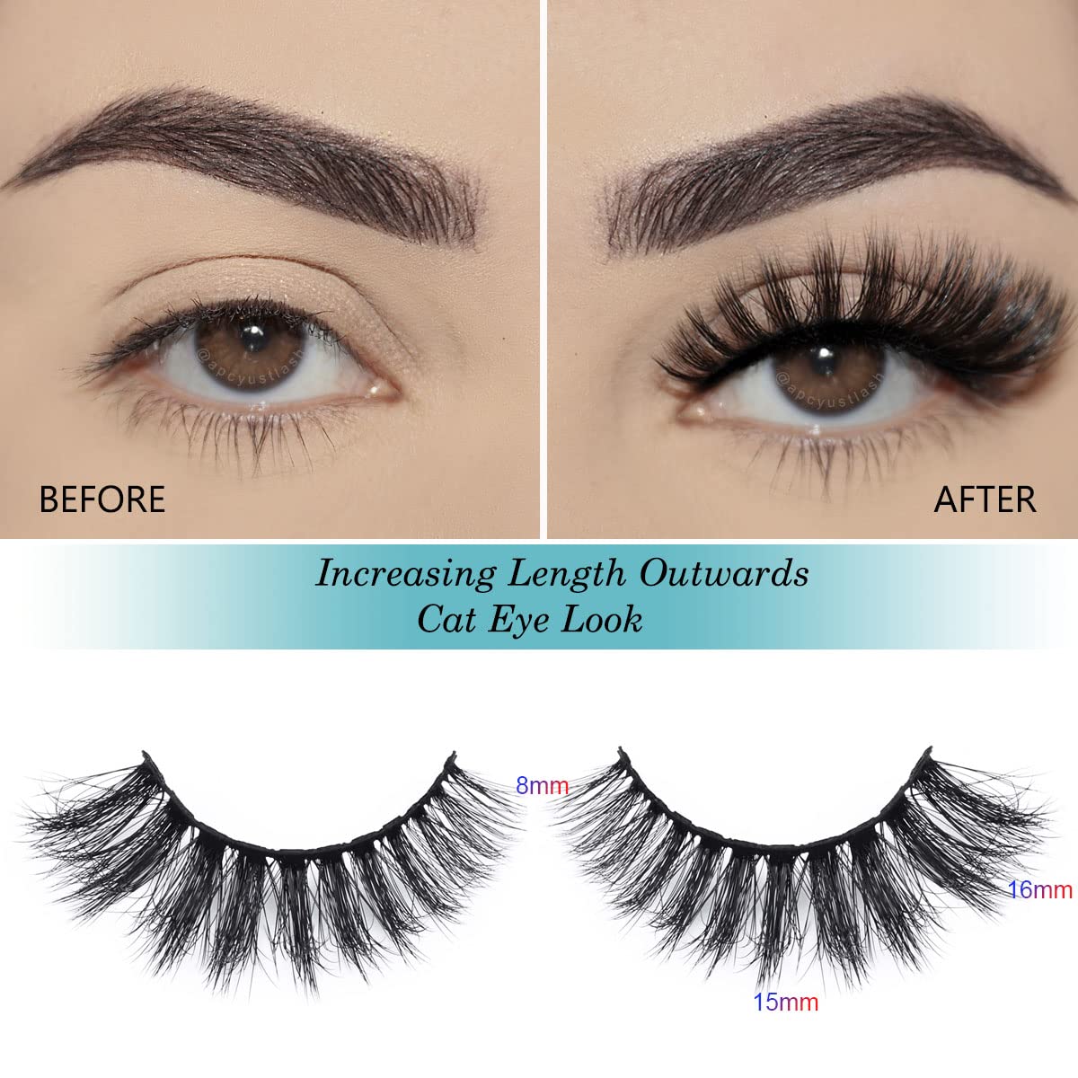 APCYUST Lashes Bulk 30 Pair Wholesale Faux Mink Eyelashes 5D Fluffy Eyelash 15mm 18mm 20mm Natural Medium Length Fake Lash with Portable Pack