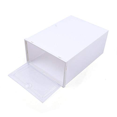 TFCFL 20/24 Pack Shoe Storage Box Shoe Box, Upthehill Clear Plastic Stackable Shoe Organizer Space Saving Foldable Shoe Container, 33 x 23 x 14cm (24 Pack)
