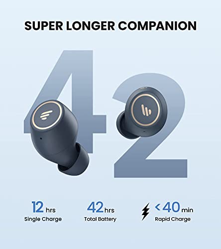 Edifier TWS1 PRO True Wireless Earbuds - Bluetooth V5.2 - Qualcomm® AptX-Adaptive - 42H Playtime - CVC™ 8.0 Call Noise Cancelling - IP65 Waterproof - Touch Control - Built-in Dual Microphones - Grey