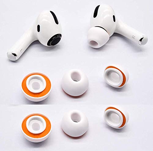 Zotech Replacement 3 Pairs Memory Foam & Silicone Ear Tips for Apple Airpods Pro White 1st & 2nd Gen (S/M/L)