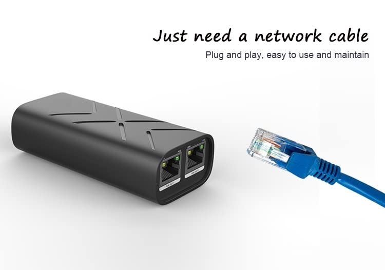 AIGWS 3 Port 10/100/1000M PoE Extender Switch 1 in 2 Out, Unmanaged Power Over Ethernet Repeater, IEEE 802.3 af for Security PoE IP Camera, VoIP Network (Gigabit)