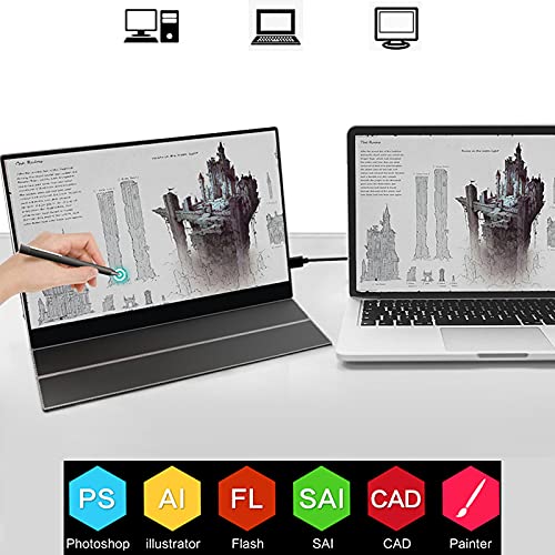 Monitor 4K/ 1080P Portable Monitor 15.6' FHD HDR Computer Display With Hand Drawn Function USB- C HDMI External Monitor For Laptop PC Phone Mac Xbox PS4 Switch Gaming Monitor ( Size : 4K )