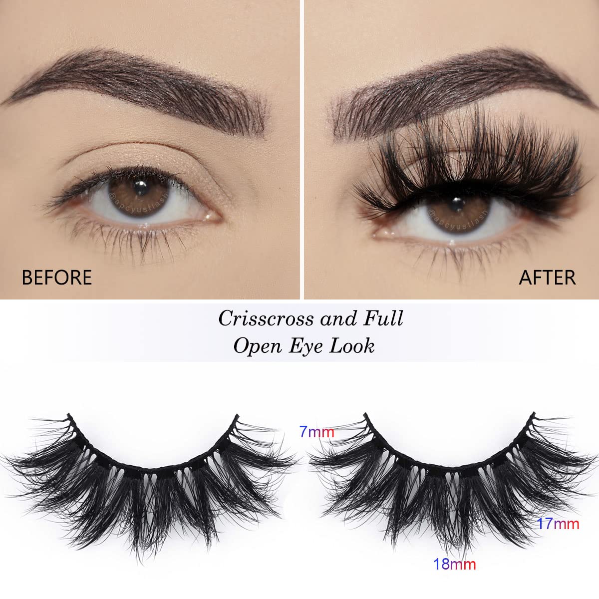 APCYUST Lashes Bulk 30 Pair Wholesale Faux Mink Eyelashes 5D Fluffy Eyelash 15mm 18mm 20mm Natural Medium Length Fake Lash with Portable Pack