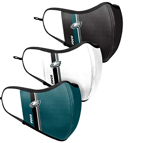 FOCO Philadelphia Eagles NFL Sport 3 Pack Face Cover
