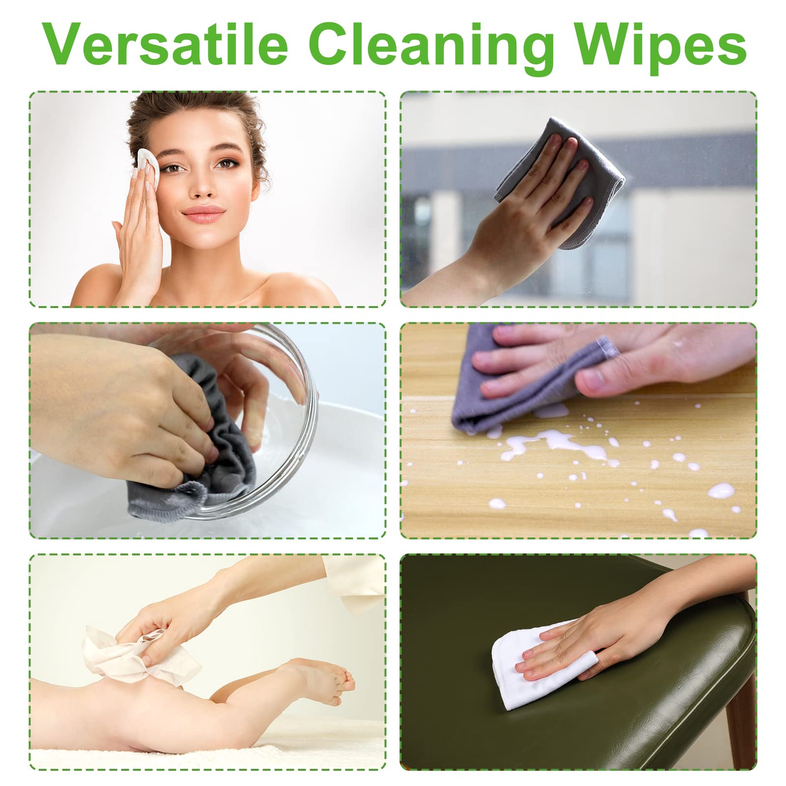 haakaa Reusable Cotton Cloth Wipe - Ultra Soft Absorbent Baby Diaper Wipe|Washable Home Kitchen Cleaning Rags|Safe Personal Baby Care Tissue -8PK Size S