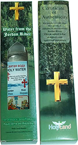 Holy Land Market Authentic Jordan River Baptism of Our Lord Water in Decorative Box (Bottle with Carton)
