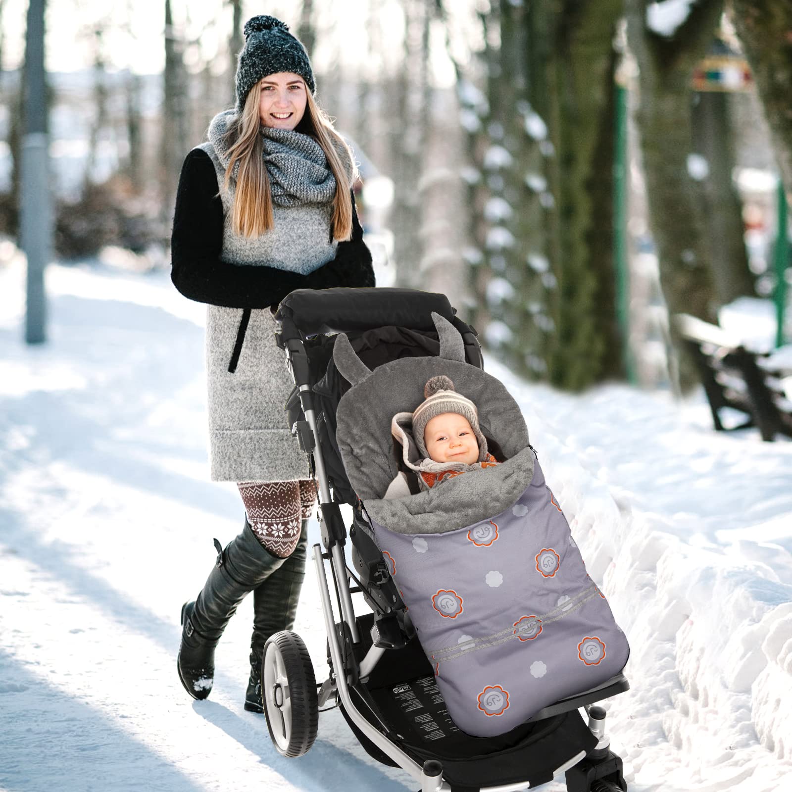Baby Warm Bunting Bag, Infants Sleeping Bag Winter Car Seat Cover for Baby, Winter Protection for Baby Car Seats and Strollers