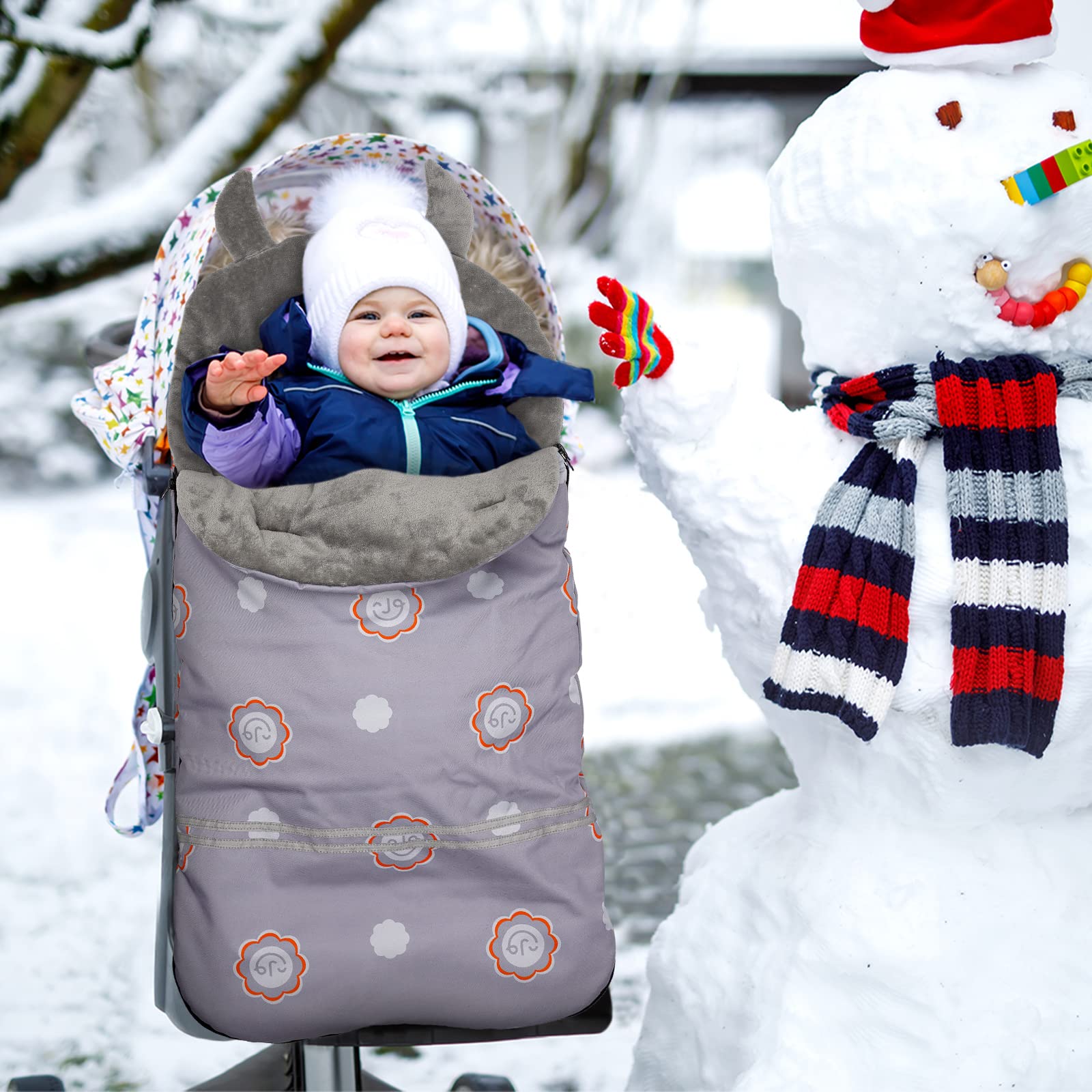 Baby Warm Bunting Bag, Infants Sleeping Bag Winter Car Seat Cover for Baby, Winter Protection for Baby Car Seats and Strollers
