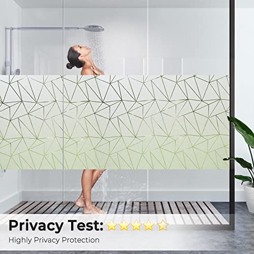 Beautysaid Window Privacy Film Frosted Glass Window Stickers: Bathroom Frosting Sun Blocking Static Cling Non-Adhesive Vinyl Removable Decorations Covers for Home Office 17.5x78.7inch