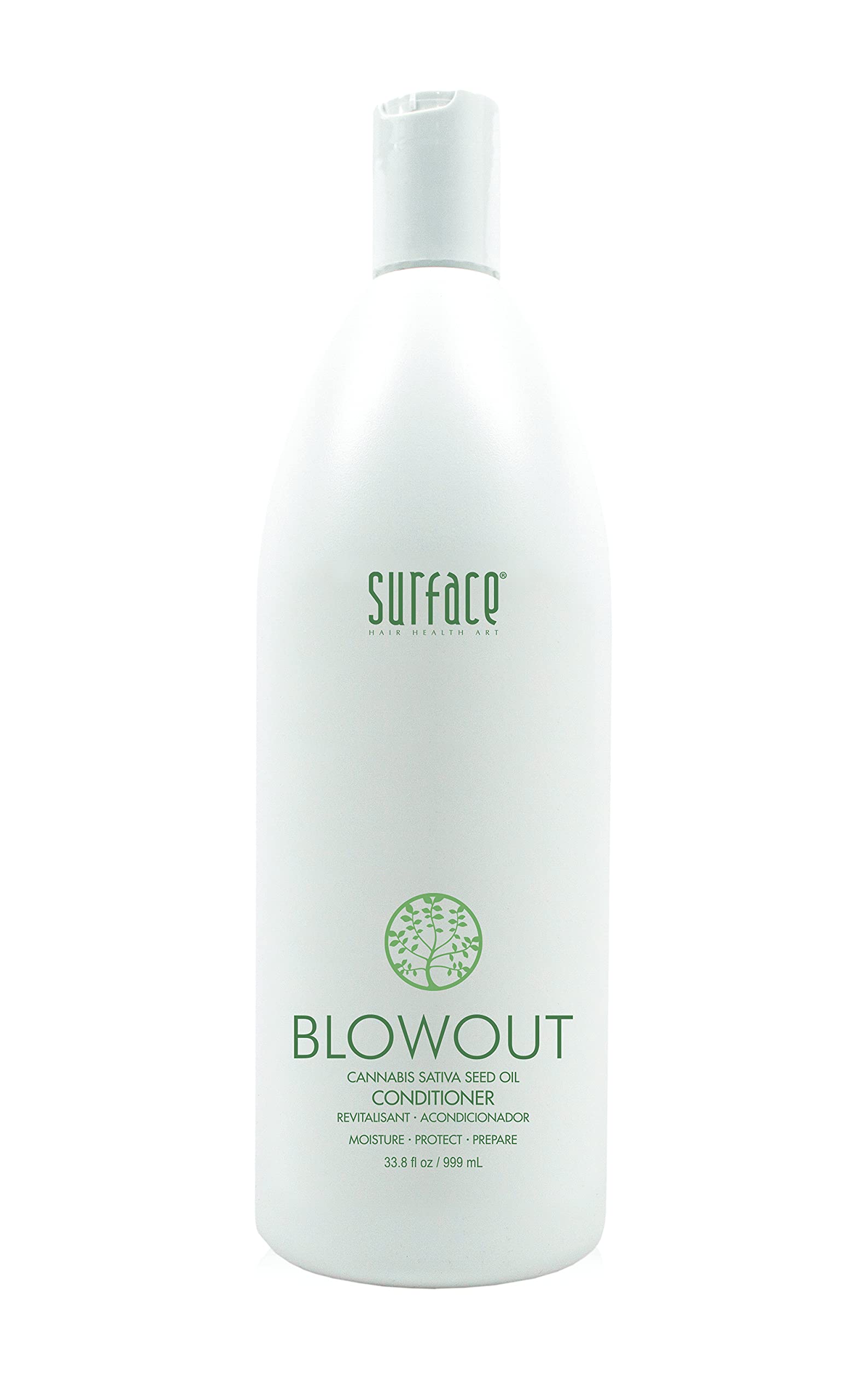 Surface Hair Blowout Conditioner for Women and Men, 33.8 oz - Organic Conditioner and Heat Resistant Hair Style Protector with Babassu Oil