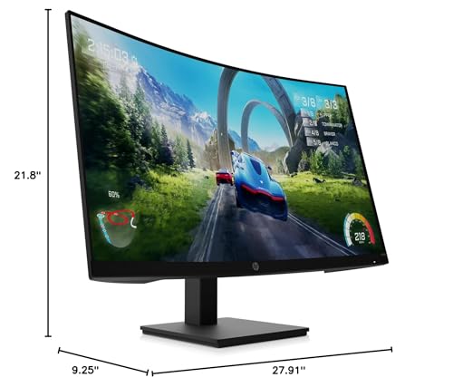 HP 32-inch Curved Gaming Monitor VA HA FHD 1ms 165hz Display, EyeSafe, TÜV certified (X32c, Black)