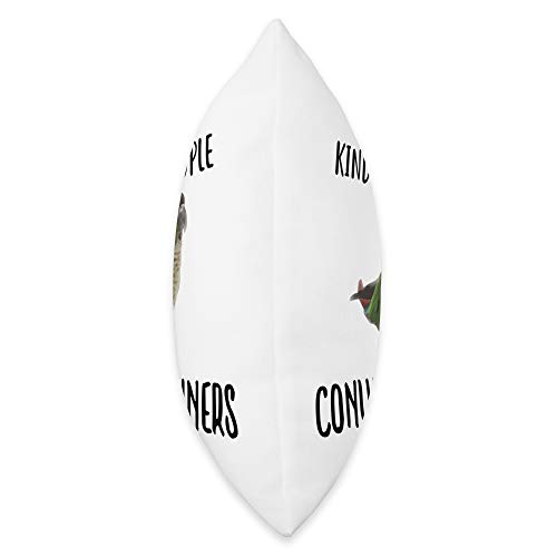 Cute Green Cheek Conure Parrot Design Funny Sad People and Green Cheek Conure Parrot Gift Throw Pillow, 18x18, Multicolor