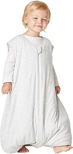 GUNAMUNA Wearable Premium Duvet Sack Walker, Luxury Duvet 2.6 TOG, Unisex Baby Sleep Bag with Feet, Easy Potty Diaper-Zipper, Heather Grey, 18 to 24 Months