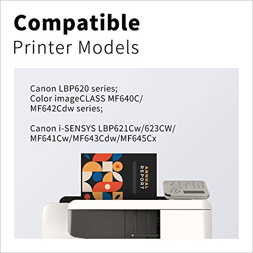 LemeroUtrust Compatible Toner Cartridge Replacement for Canon 054H 054 CRG-054H use with Canon Color imageCLASS MF644Cdw MF642Cdw MF643Cdw MF641Cw LBP622Cdw LBP623Cdw (Black Cyan Magenta Yellow)