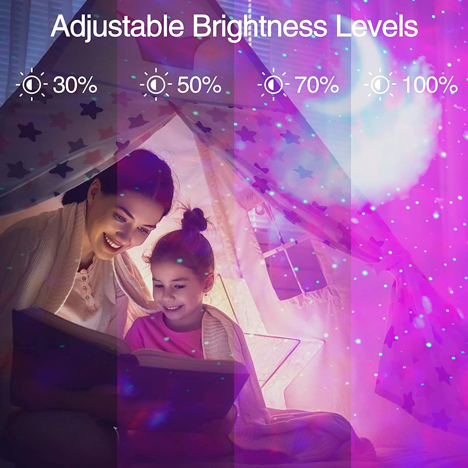 Star Projector, Galaxy Projector, Led Night Light with Remote Control Voice Control,for Bedroom New Year Gift Baby Rooms Starlight Dinners Game Rooms Home Party Gift for Kids (White)