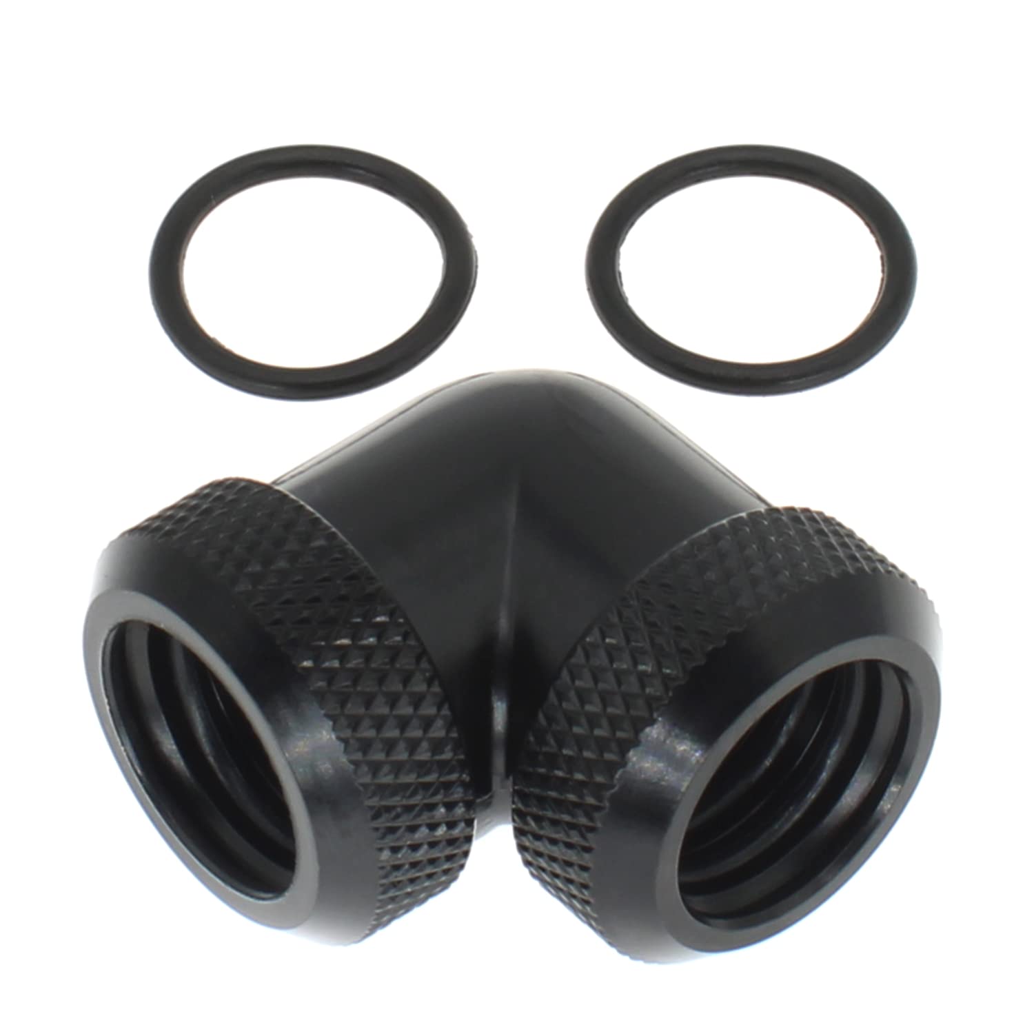 G1/4 Female to Female Extender Fitting Connector 3 Pcs 90° Rotary Elbow 14mm OD Hard Tube Quick Twist Connector with 24-Pin ATX Power Supply Jumper Bridge Tool Kit for PC Water Cooling System [FDXGYH]