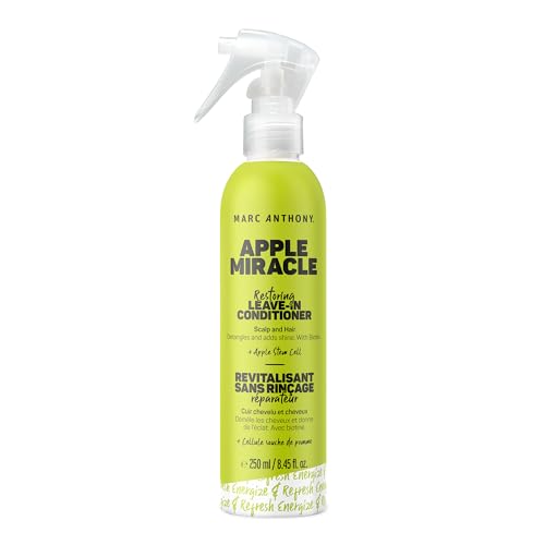 Marc Anthony Leave-In Conditioner, Restoring Apple Miracle - Shine & Volume, Hair Growth, Breakage & Frizz Control - Apple Extract, Biotin, Keratin, & Grapeseed Oil - Dry Scalp & Damaged Hair