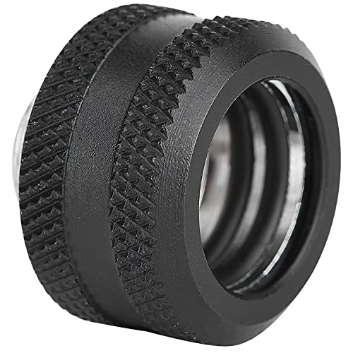 Dracaena 6 Pack G1/4" Thread to 12mm OD hard Tubing Compression Fitting with Rings for rigid acrylic Tube for Computer Water Cooling System, Black
