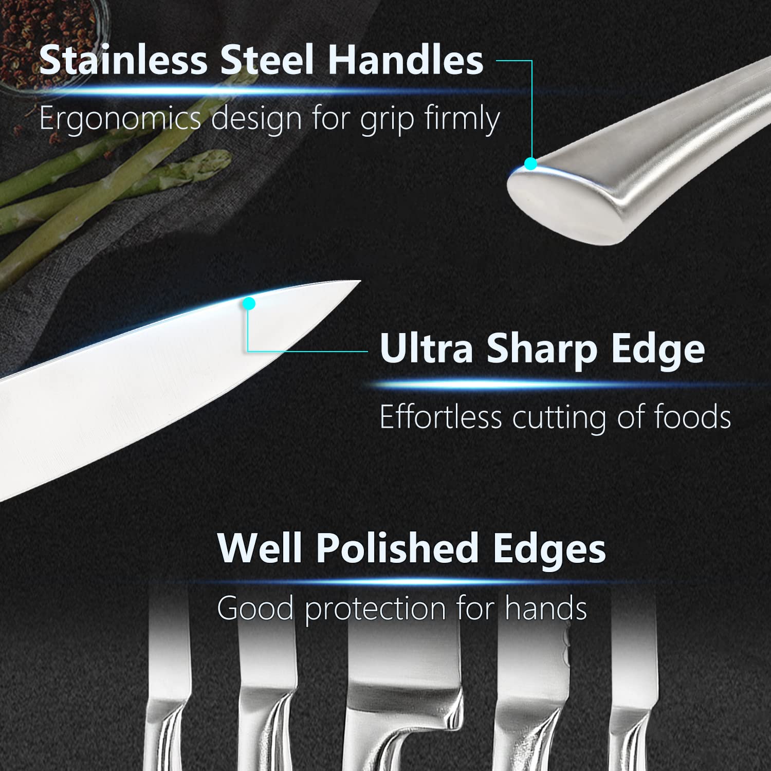 AMAHOUSMET Knife Set 5 Pieces, Professional Kitchen Knife Set with Box, Chef Knife Set, Japanese Stainless Steel, Includes Chef Knife, Bread Knife, Carving Knife, Utility Knife and Paring Knife