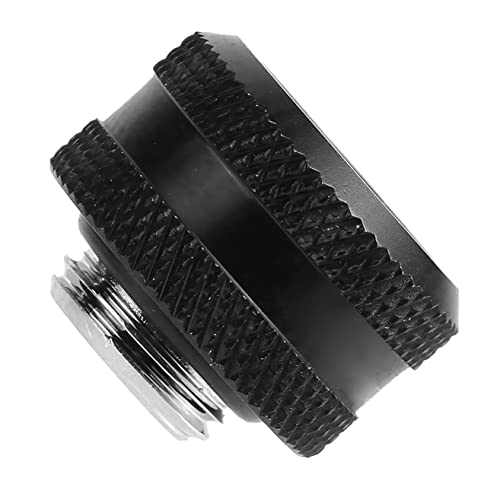 Dracaena 6 Pack G1/4" Thread to 12mm OD hard Tubing Compression Fitting with Rings for rigid acrylic Tube for Computer Water Cooling System, Black