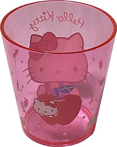 Sanrio Hello Kitty Plastic Cups 7.8 × 8.5 × 7.8 cm 260ml Dinnerware Drinkware Saucers Kitchen (Red)