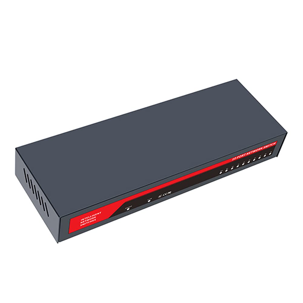 KuWFi Gigabit Ethernet Network Switch 10/100/1000Mbps 10 Port RJ45 LAN Hub Desktop Fast Ethernet Switch for Office Dormitories Home