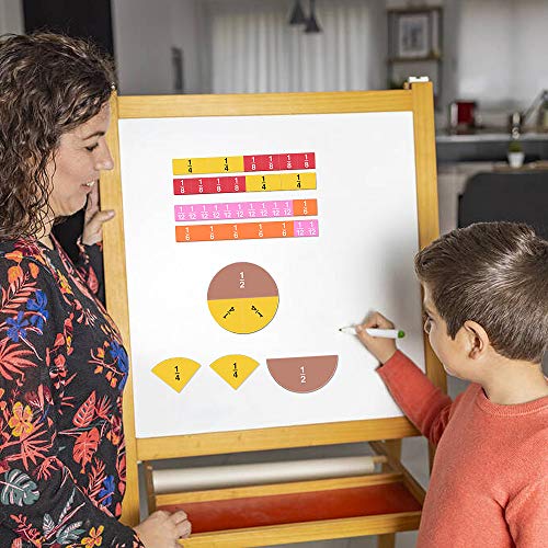 Meetory 134 Pcs Magnetic Fraction Tiles & Fraction Circles - Math Manipulatives for Preschool Elementary School Educational Resources Classroom Educational Kit
