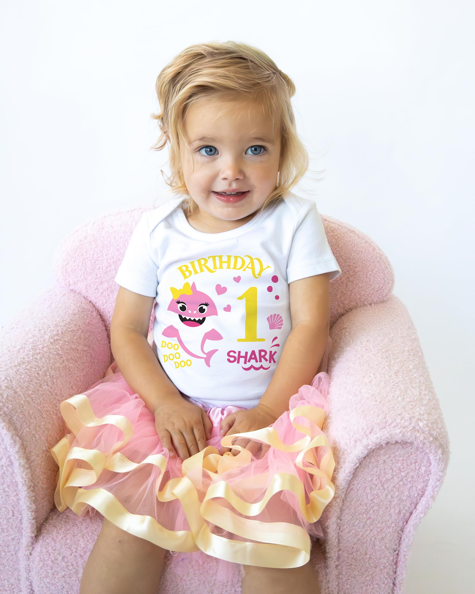 Luke and Lulu Baby Shark Birthday Outfit Girl Collection - 1st Birthday