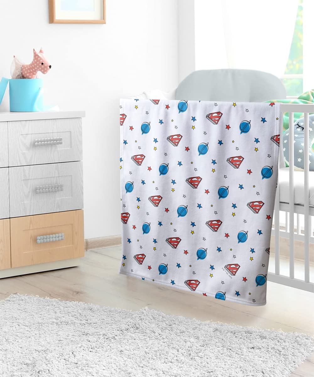 LOGOVISION Superman Lightweight Baby Blanket, 30"X40", Space Pattern Unisex for Infants Girls & Boys