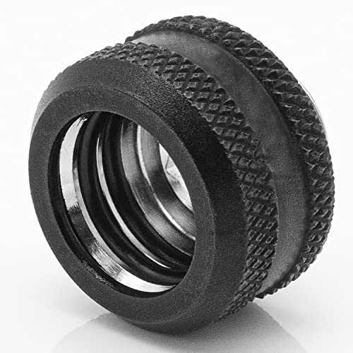 Dracaena 6 Pack G1/4" Thread to 12mm OD hard Tubing Compression Fitting with Rings for rigid acrylic Tube for Computer Water Cooling System, Black