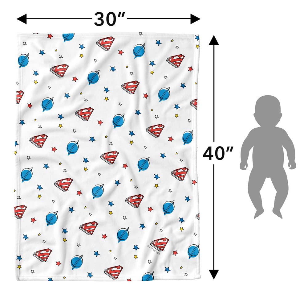 LOGOVISION Superman Lightweight Baby Blanket, 30"X40", Space Pattern Unisex for Infants Girls & Boys