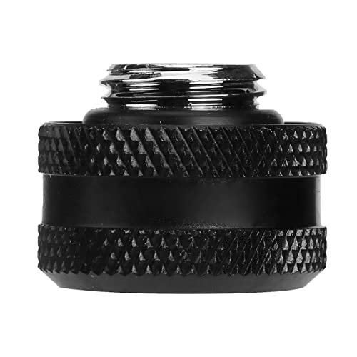 Dracaena 6 Pack G1/4" Thread to 12mm OD hard Tubing Compression Fitting with Rings for rigid acrylic Tube for Computer Water Cooling System, Black