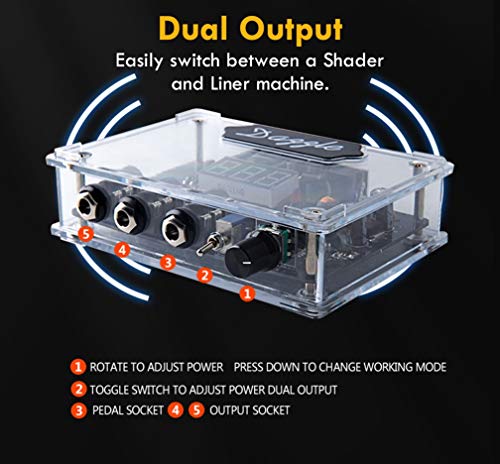 RetroDeco Dazzle Professional Power Supply- Digital Display, Color LEDs & Dual Output