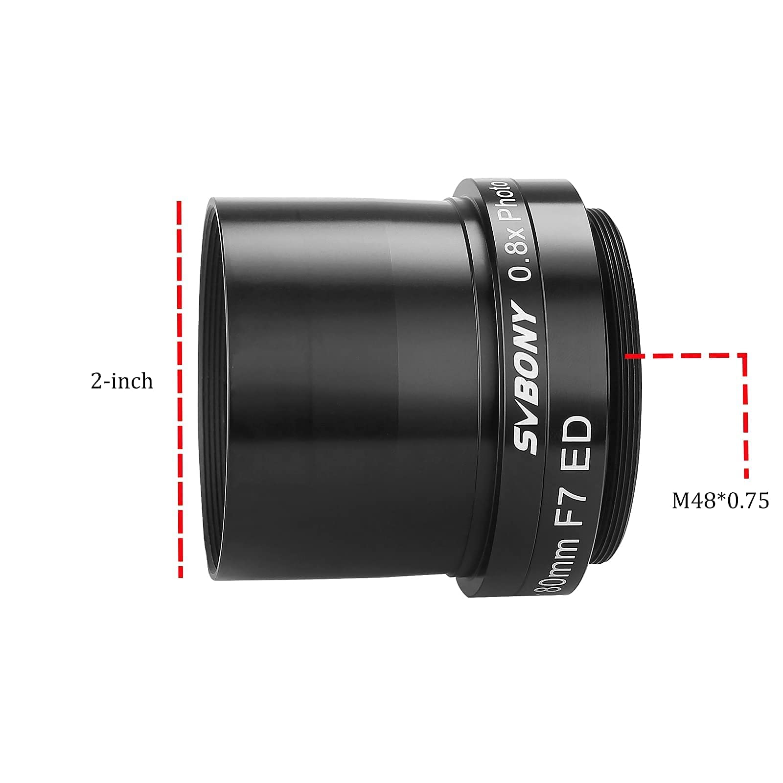 SVBONY SV503 Telescope 80ED F7 Telescope, Bundle with SV193 Focal Reducer 2 Inch 0.8X Field Flattener Telescope Accessory for SV503 80mm F7 ED Telescope