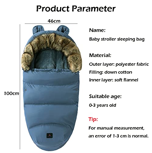 Pram Footmuff,Stroller Padded Footmuff Cover Cosy Toes,Baby Winter Foot Cover,Warmth,Windproof, Waterproof, Cold Resistant, Washable (Sea Blue)
